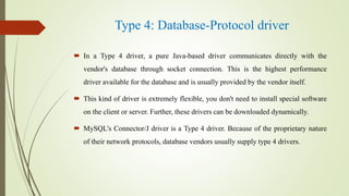 Types of Drivers in JDBC | PPTX