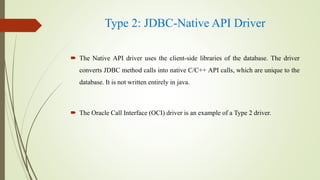 Types of Drivers in JDBC | PPTX
