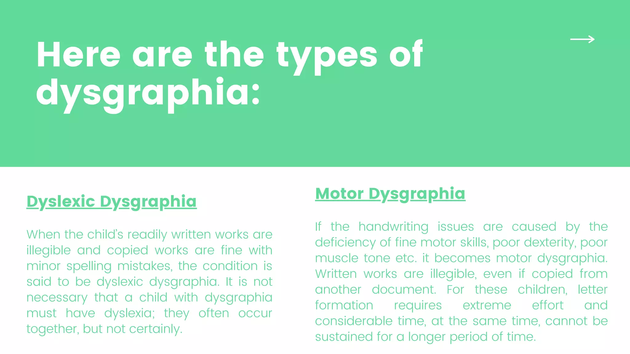 Types of dysgraphia | PDF