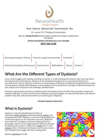 Types of Dyslexia - reading disorder types | PDF