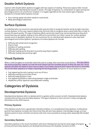 Types of Dyslexia - reading disorder types | PDF