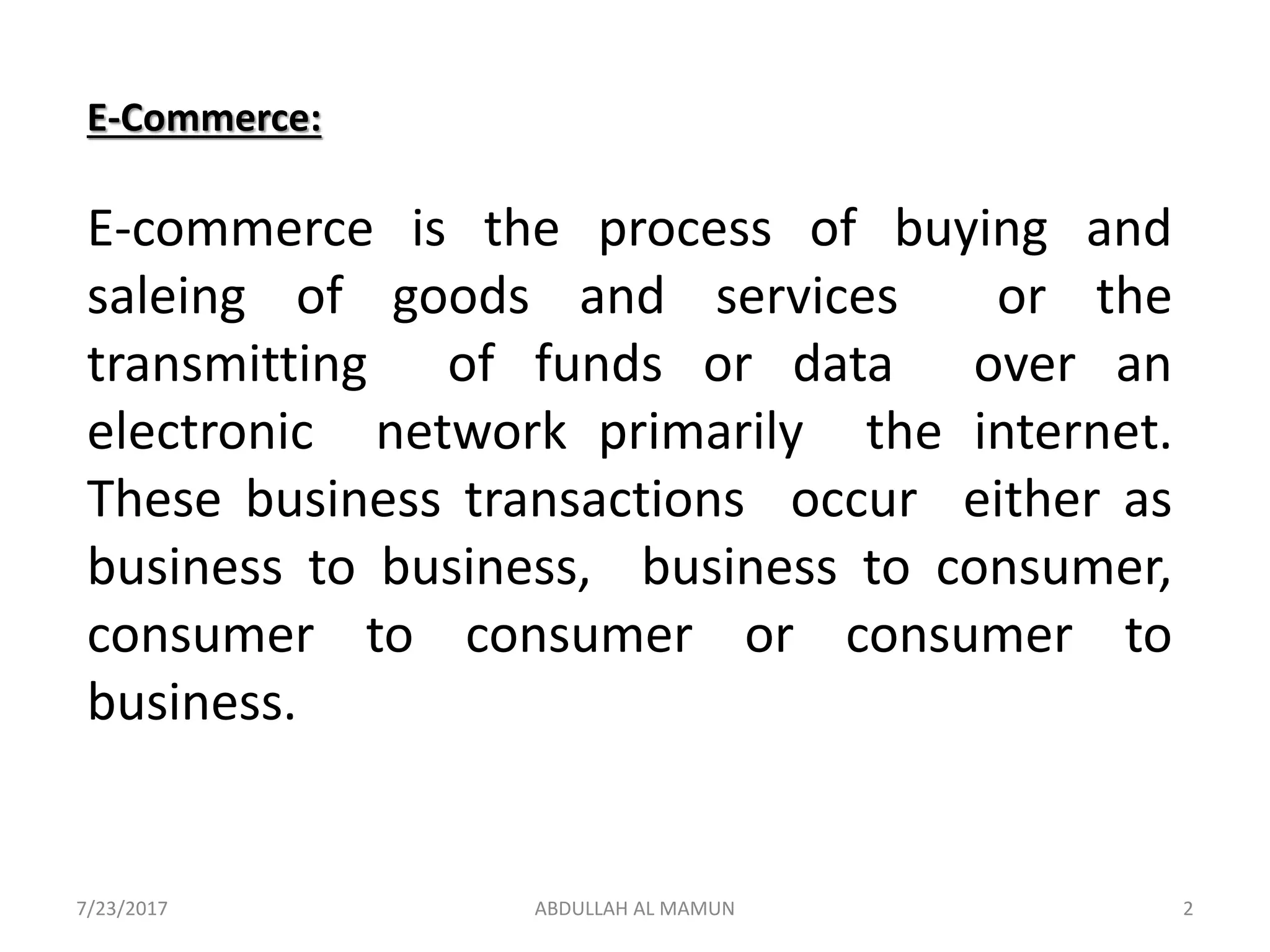 Types of e commerce | PPTX