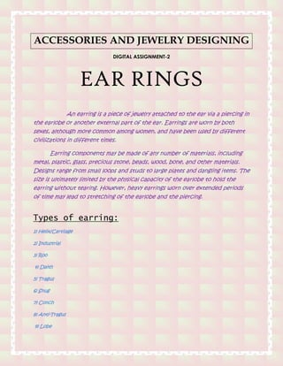 Types of earrings | PDF