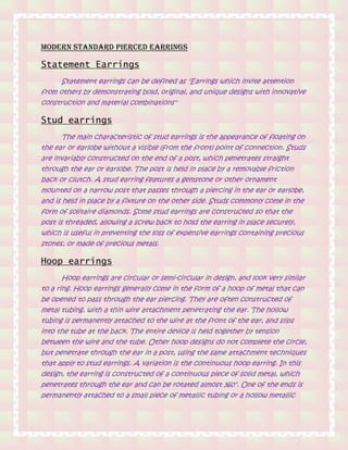 Types of earrings | PDF