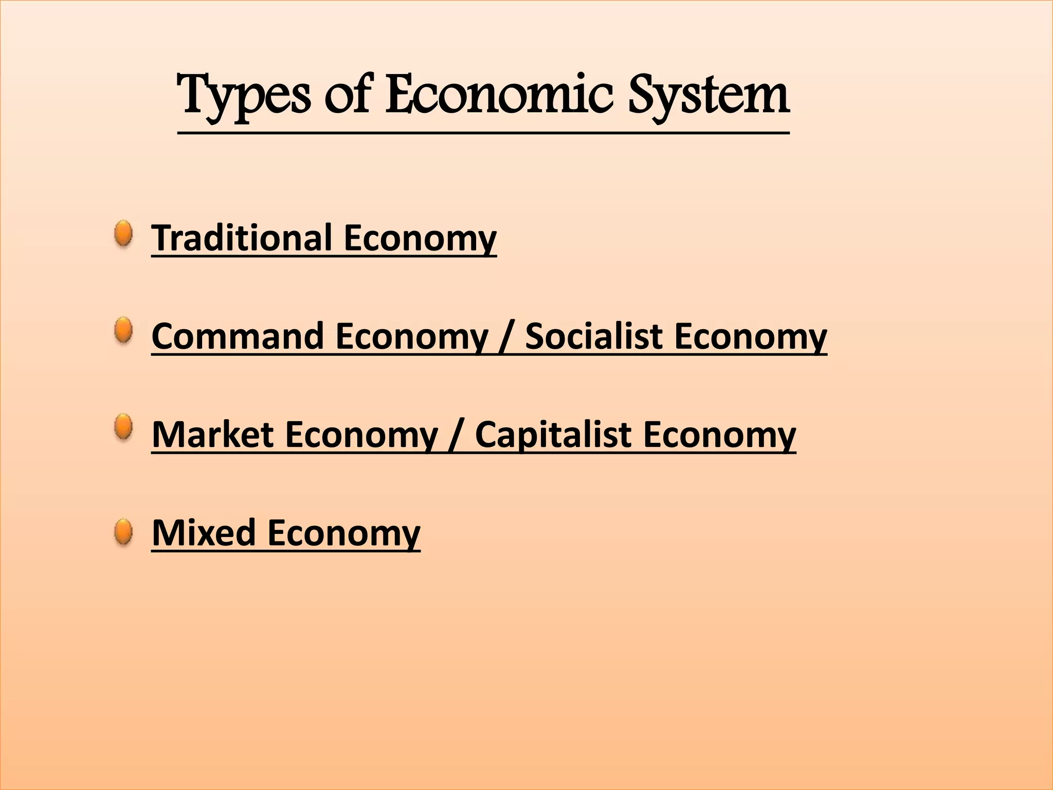 Types of economic system | PPTX