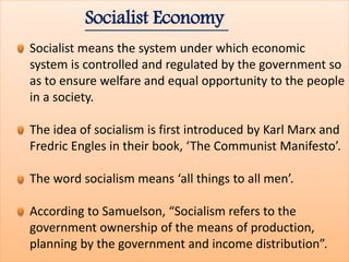 Types of economic system | PPTX