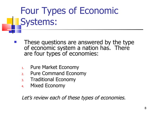 Types of economic systems | PPT | Economy | Business and Finance