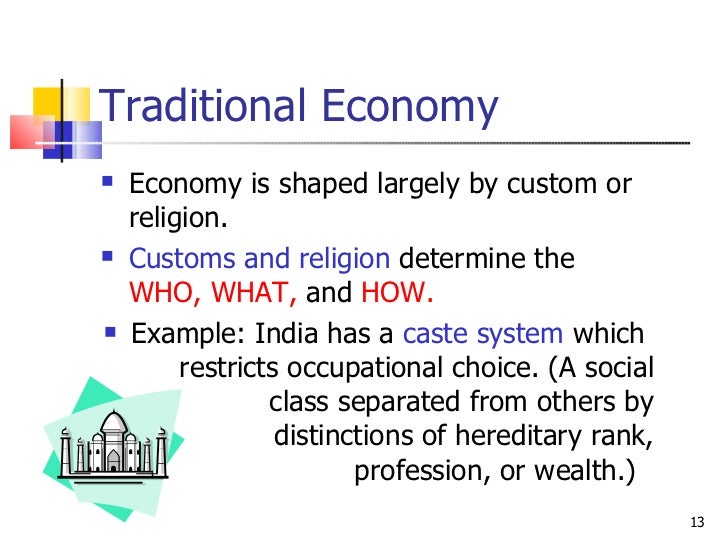Traditional Economy Examples