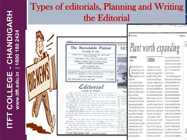 ITFT_Media_Types of editorials, planning and writing the editorial | PDF