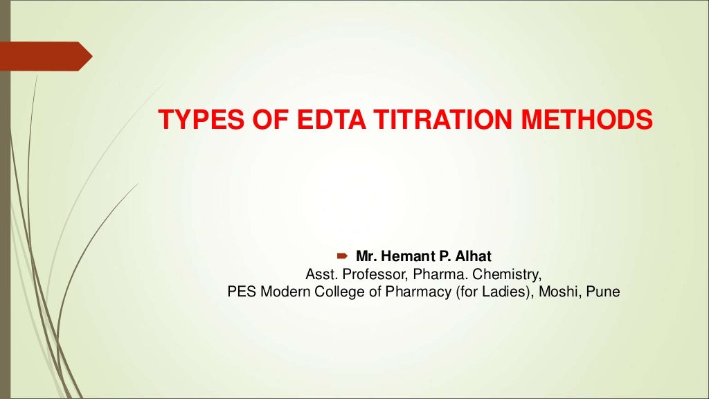 Types of EDTA titration . | PPT