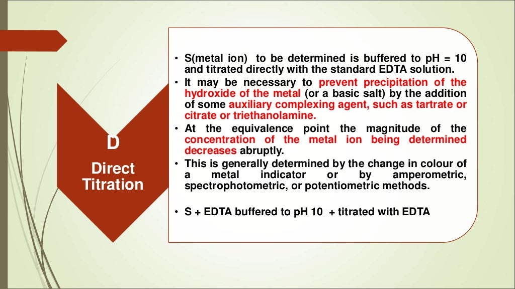 Types of EDTA titration . | PPT