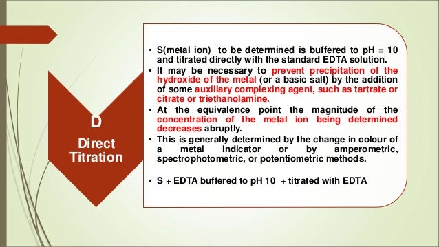Types of EDTA titration . | PPT