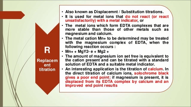 Types of EDTA titration . | PPT