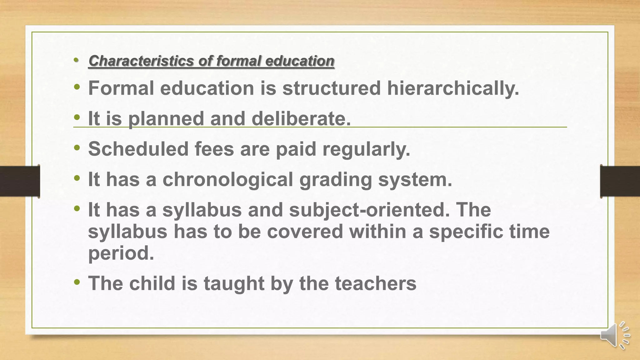 Types of education formal, informal and non formal | PPTX