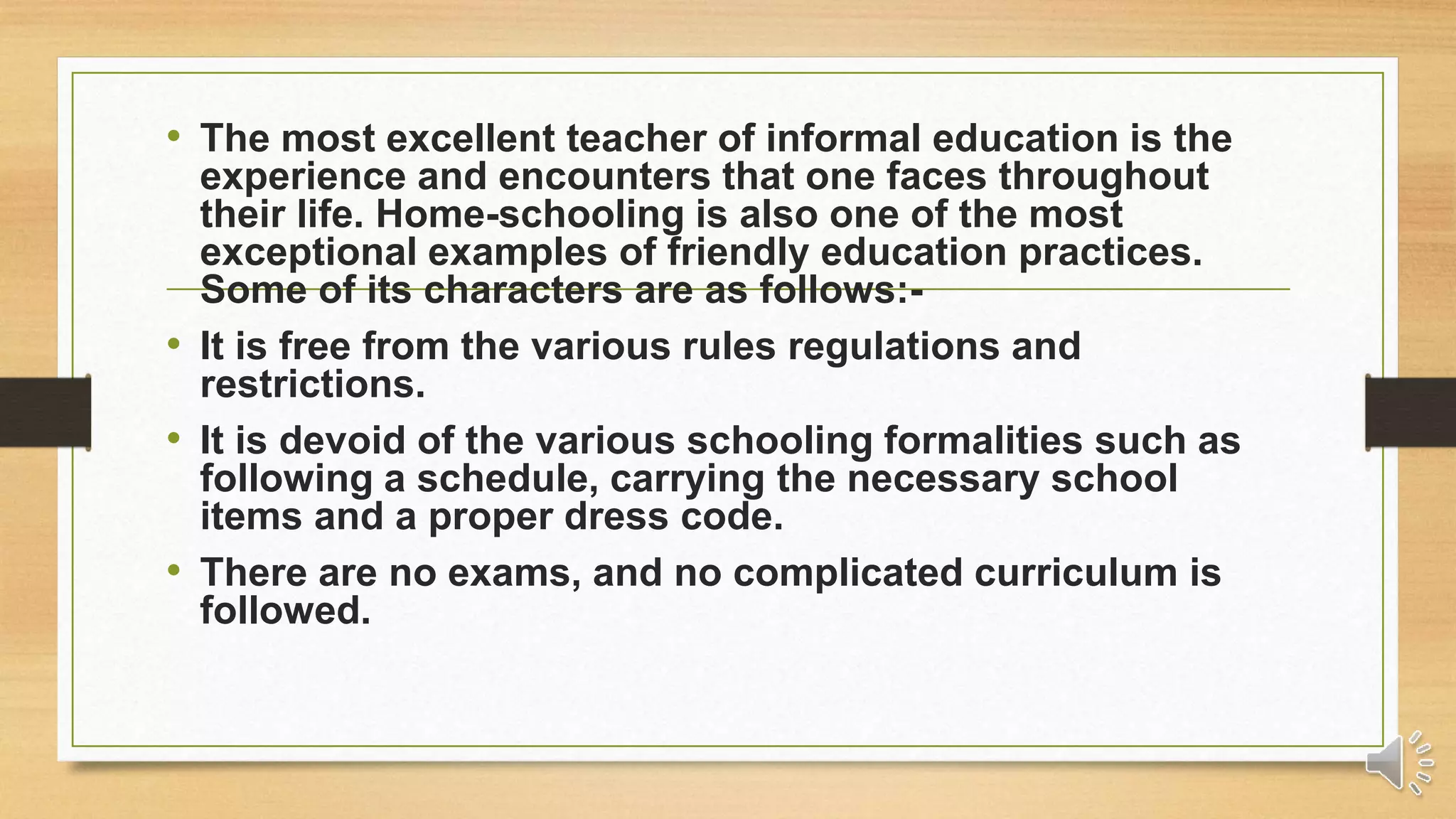 Types of education formal, informal and non formal | PPTX