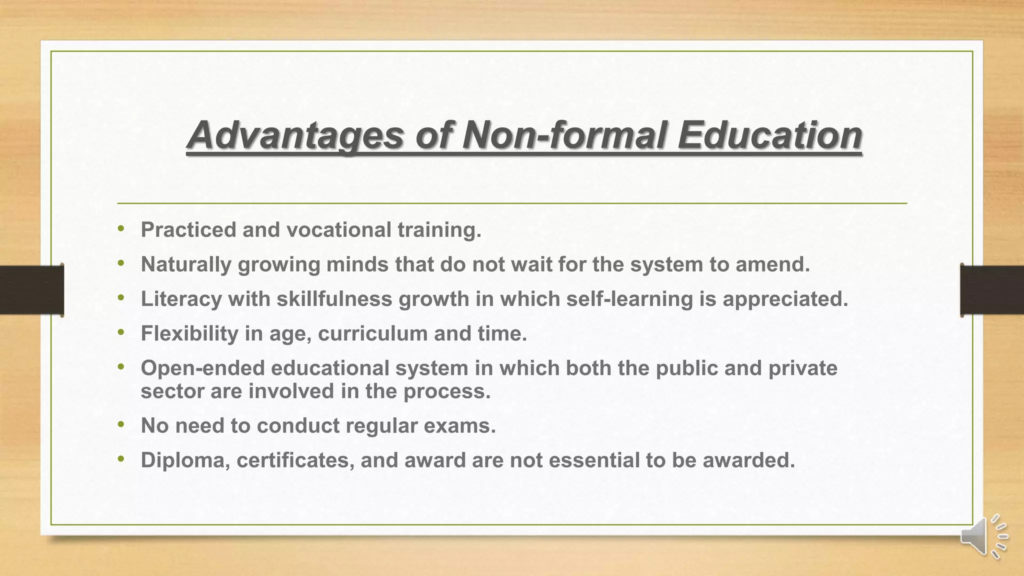 Types of education formal, informal and non formal | PPTX