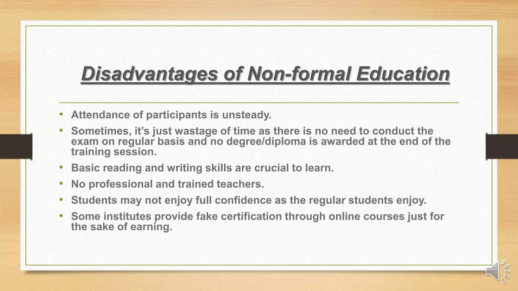 Types of education formal, informal and non formal | PPTX