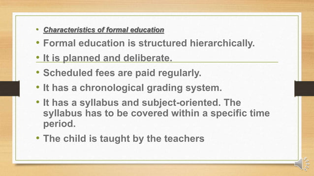 Types of education formal, informal and non formal | PPTX