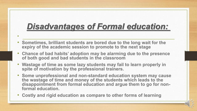 Types of education formal, informal and non formal | PPTX