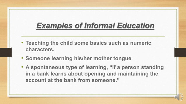 Types of education formal, informal and non formal | PPTX