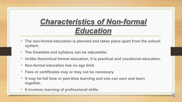 Types of education formal, informal and non formal | PPTX