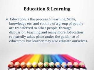 Types of education & learning | PPTX | Secondary Education | Education