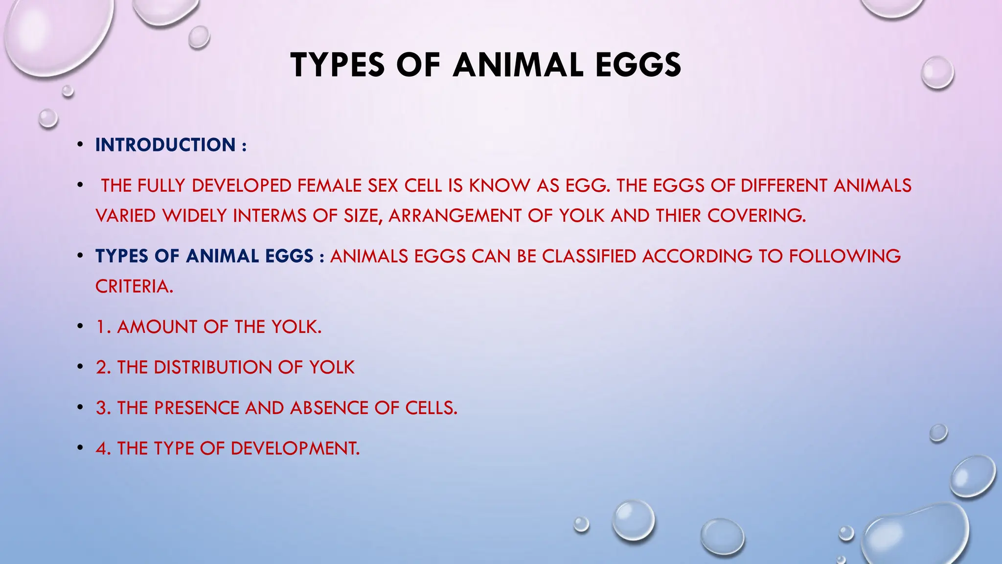 Types of eggs and Egg membranes (Developmental Zoology) | PDF