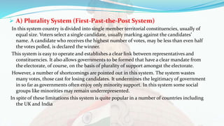 Types of electoral system and Indian electoral system | PPTX