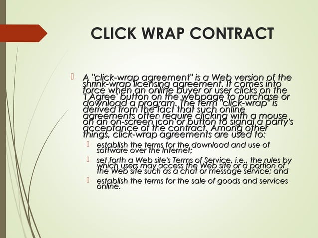 Types of electronic contracts | PPT | Internet | Computing