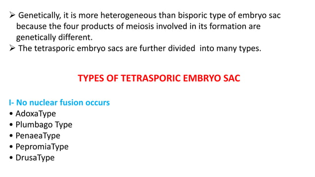Types of embryosac | PPTX | Infertility | Reproductive Health