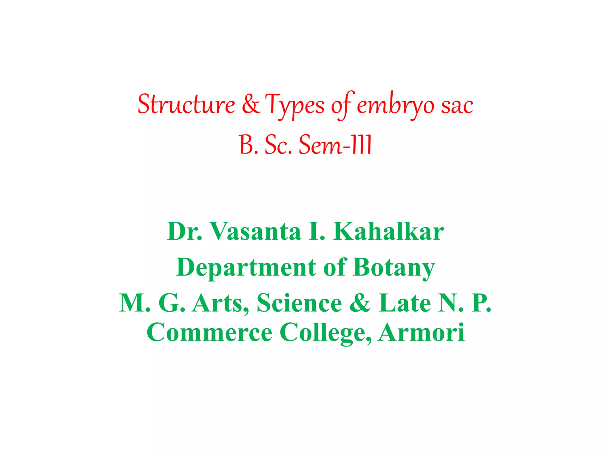 Types of embryo sac | PPTX