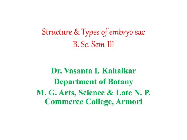 Types of embryo sac | PPTX | Biological Sciences | Science