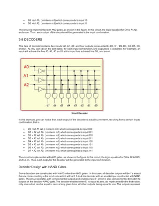 Types of encoders and decoders with truth tables | DOCX