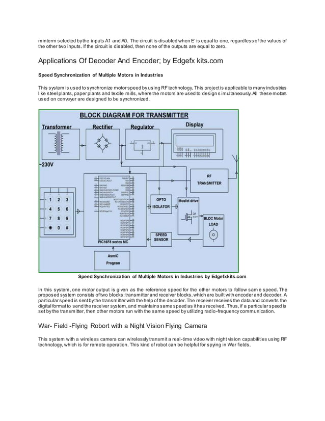 Types of encoders and decoders with truth tables | DOCX