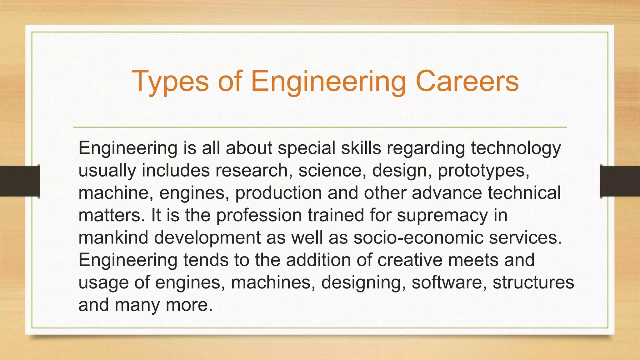 Types of Engineering Careers - Avantika University | PPT