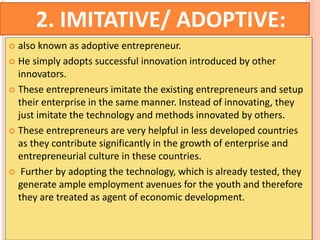 TYPES OF ENTREPRENEURSHIP | PPTX