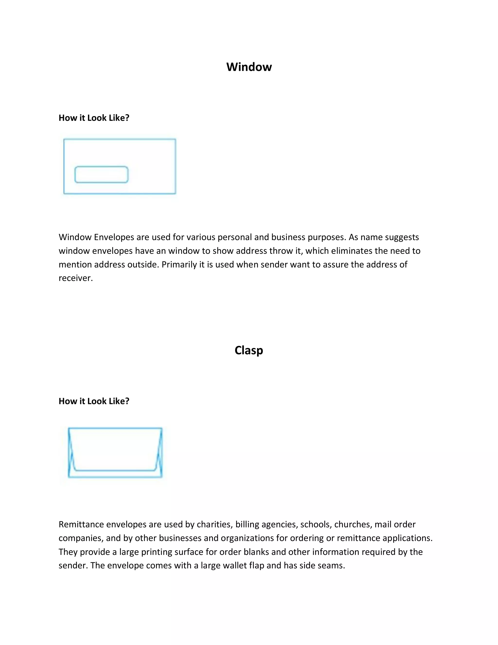 Types of Envelopes | PDF