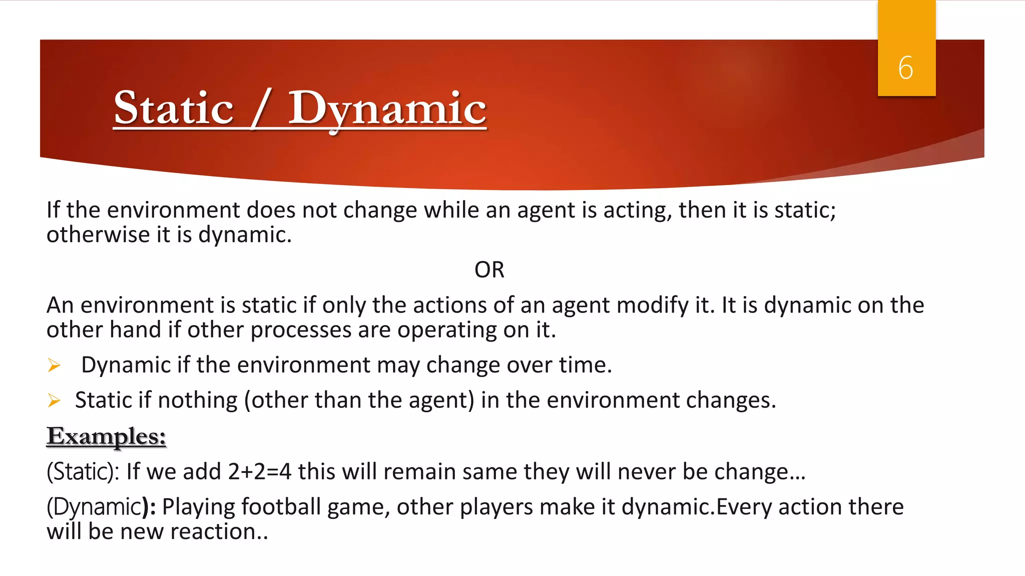 Types of environment in Artificial Intelligence | PPTX