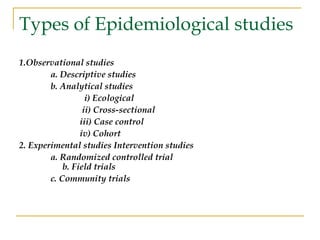 Types of epidemiological designs | PPT