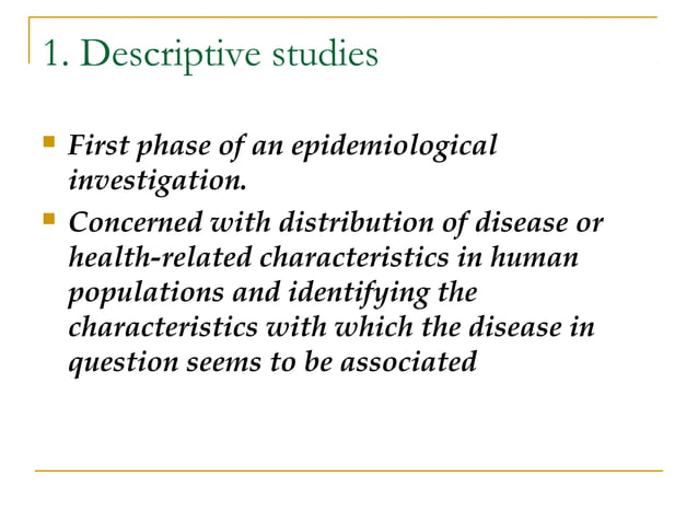 Types of epidemiological designs | PPT | Diseases and Conditions ...