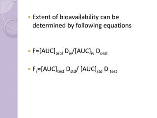 Types of equivalent and measurement of bioavailability | PPTX