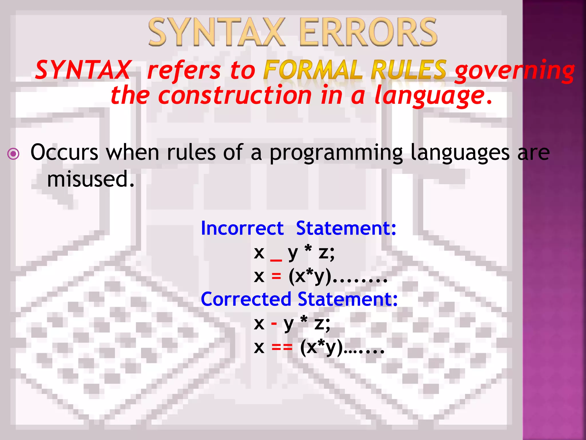 Types of errors | PPTX