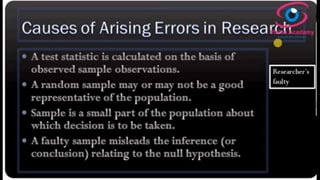 Types of Errors - Type I and Type II Errors | PPTX