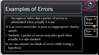 Types of Errors - Type I and Type II Errors | PPTX