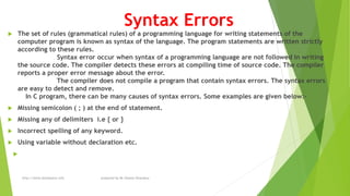 Types of errors 2019 | PPT