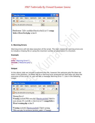 Types of Error in PHP | PDF