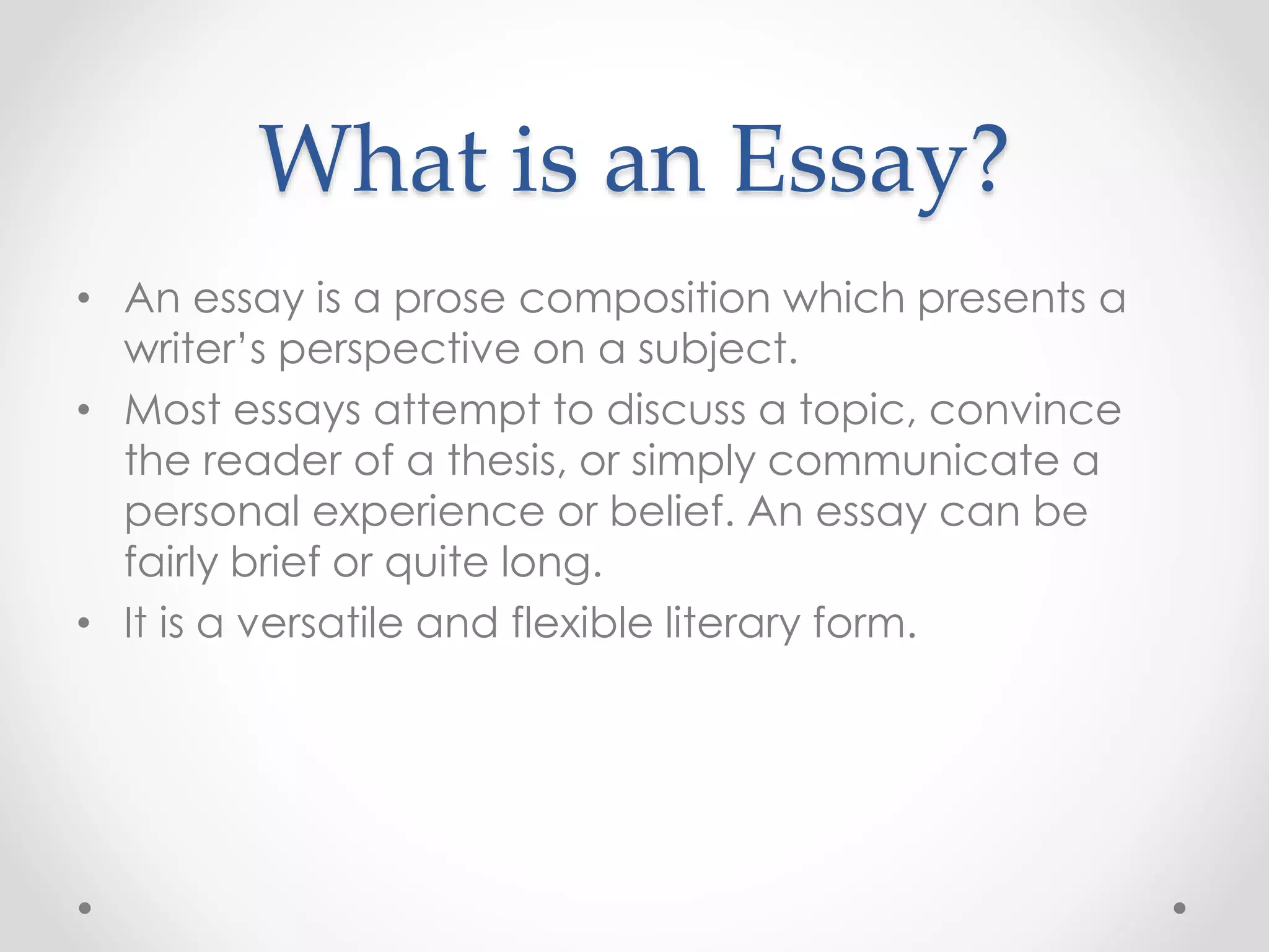 Types of essays | PPTX