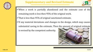 Types of estimate - Estimation, Costing and Valuation Engineering | PPTX