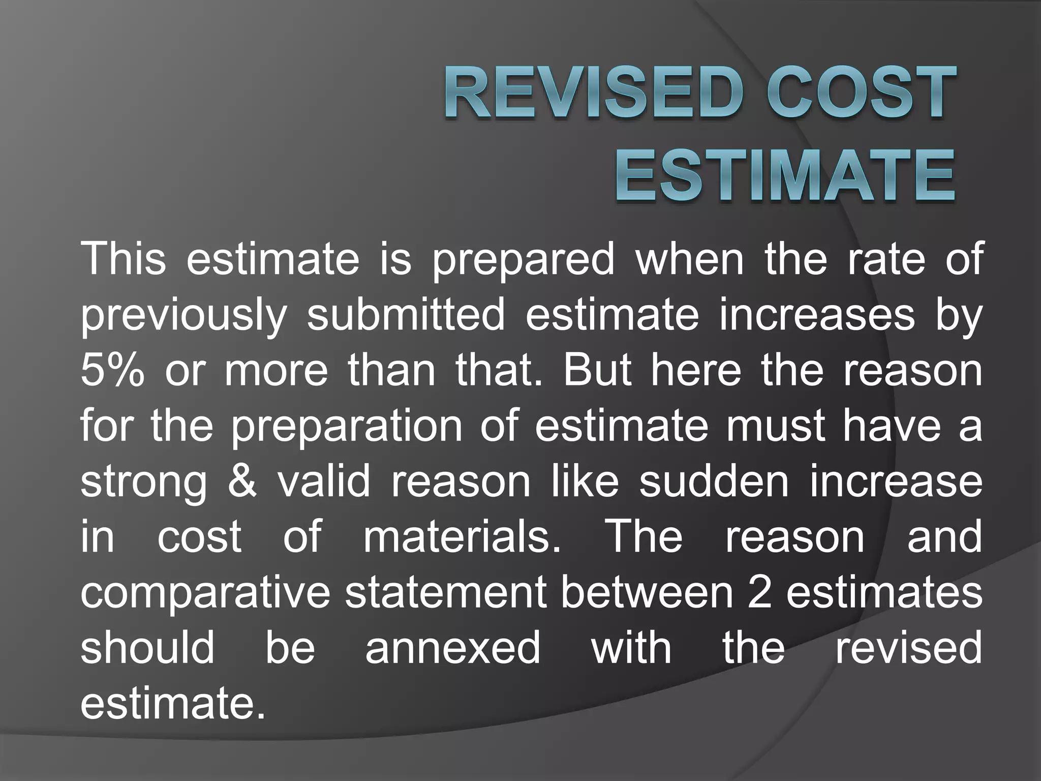 Types of estimate | PPTX