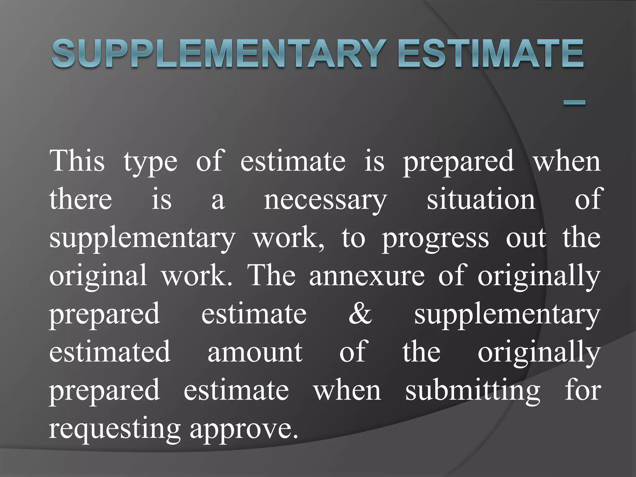 Types of estimate | PPTX